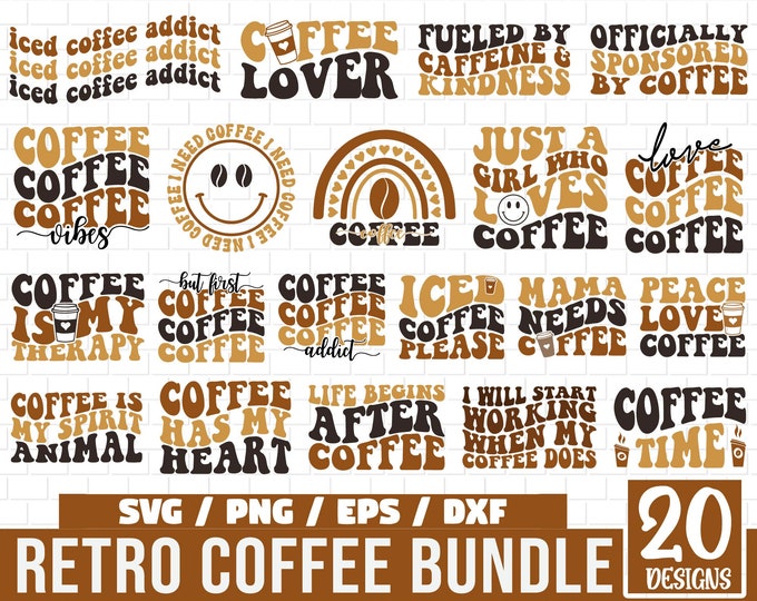 Retro Coffee Svg Bundle, Retro Coffee Svg, Coffee Svg, Iced Coffee Svg ...