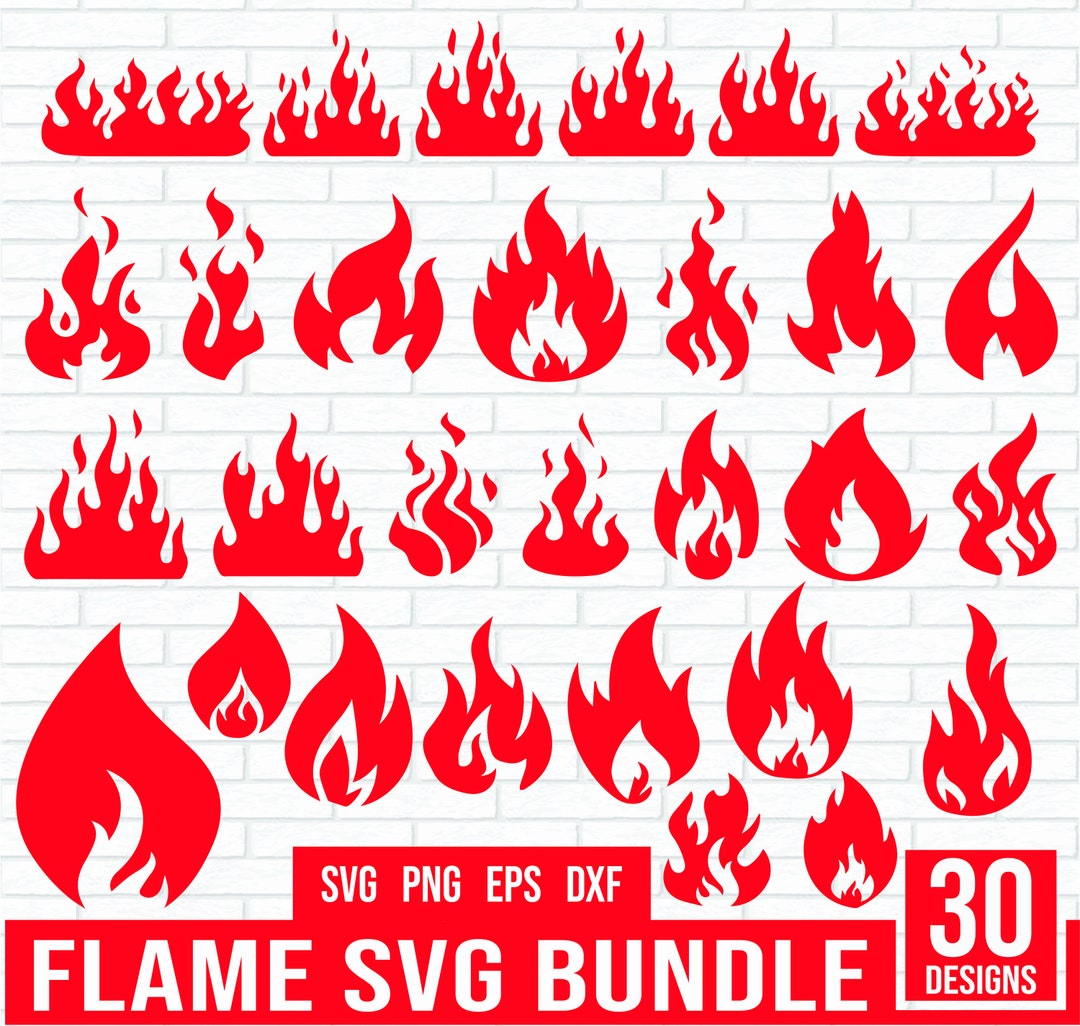 Fire SVG Bundle, Fire Clipart, Fire Svg Files, Fire Flames Svg, Flames ...