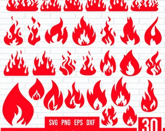 Fire SVG Bundle, Fire Clipart, Fire Svg Files, Fire Flames Svg, Flames ...