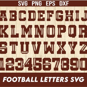 Football SVG Alphabet, Football Font SVG, Football Numbers Svg ,varsity ...