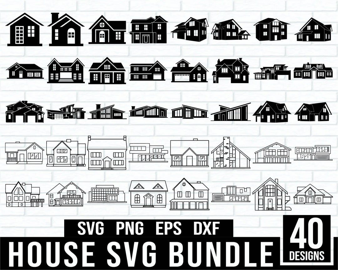 House Svg Bundle, House Silhouette Svg, House Vector Svg, Home Svg, Dog ...