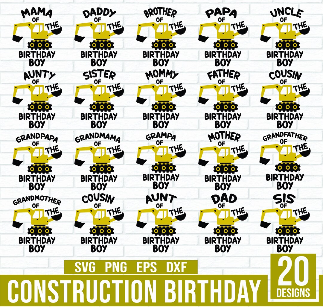 Construction Birthday Svg Bundle, I'm and Digging It Construction ...