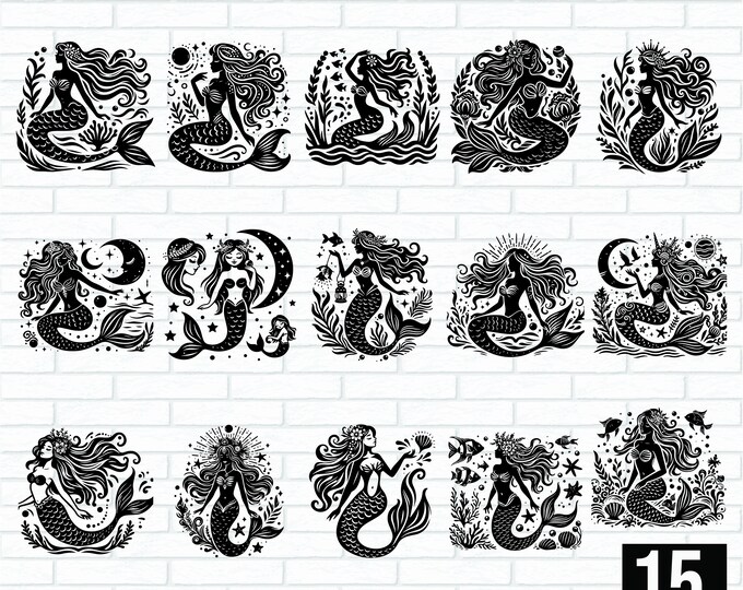 Mermaid SVG, Mermaid SVG Bundle, Mermaid Clipart, Mermaid Svg Files for ...