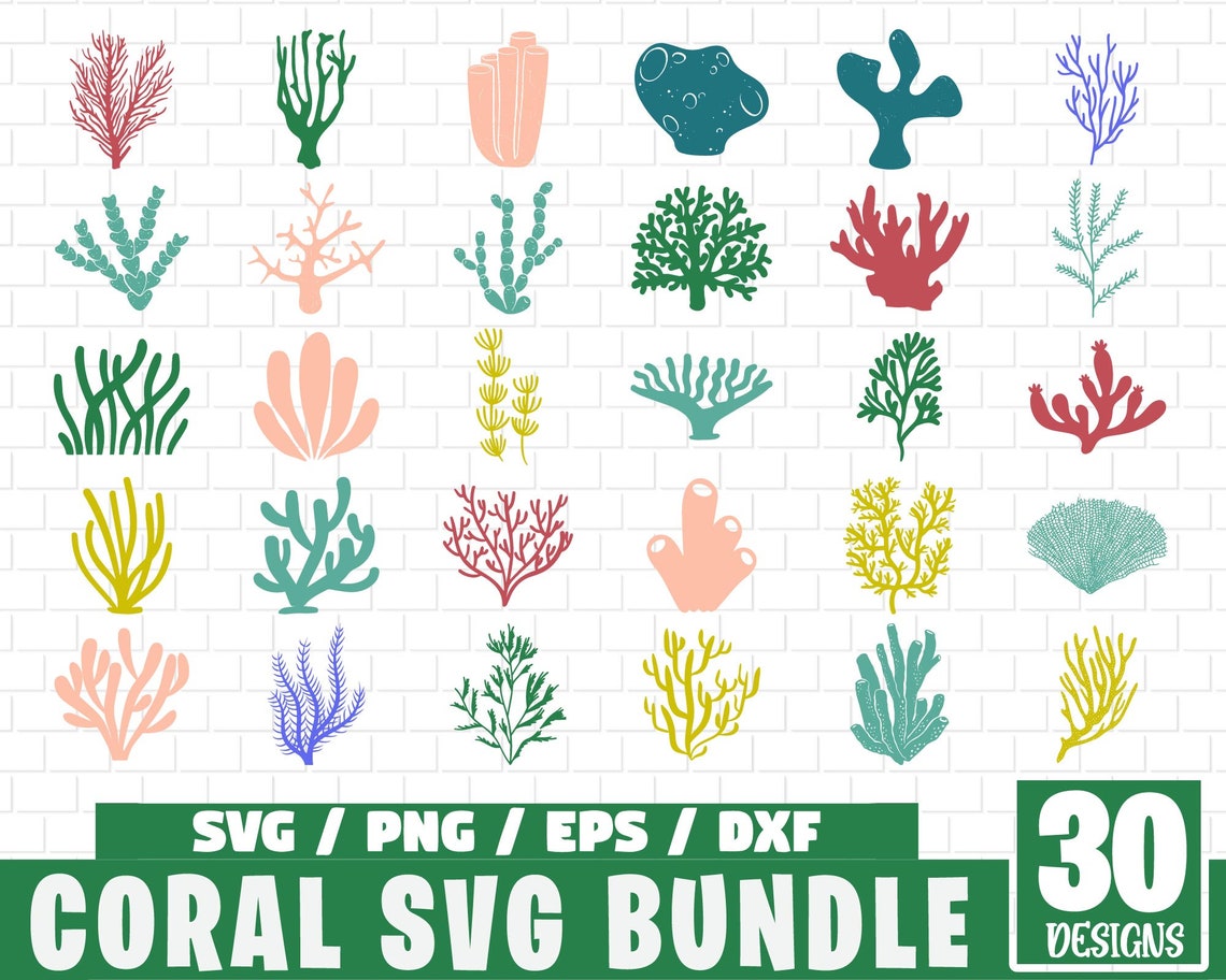 Coral SVG Bundle Seaweed Svg Bundle under the Sea Plants - Etsy UK