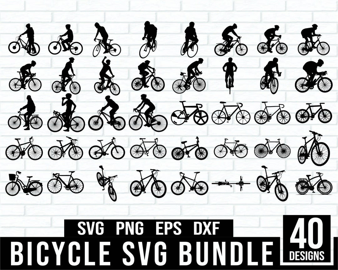 Bicycle Svg Bundle, Bicycle Svg, Bike Svg, Bike Clipart, Mountain Bike ...
