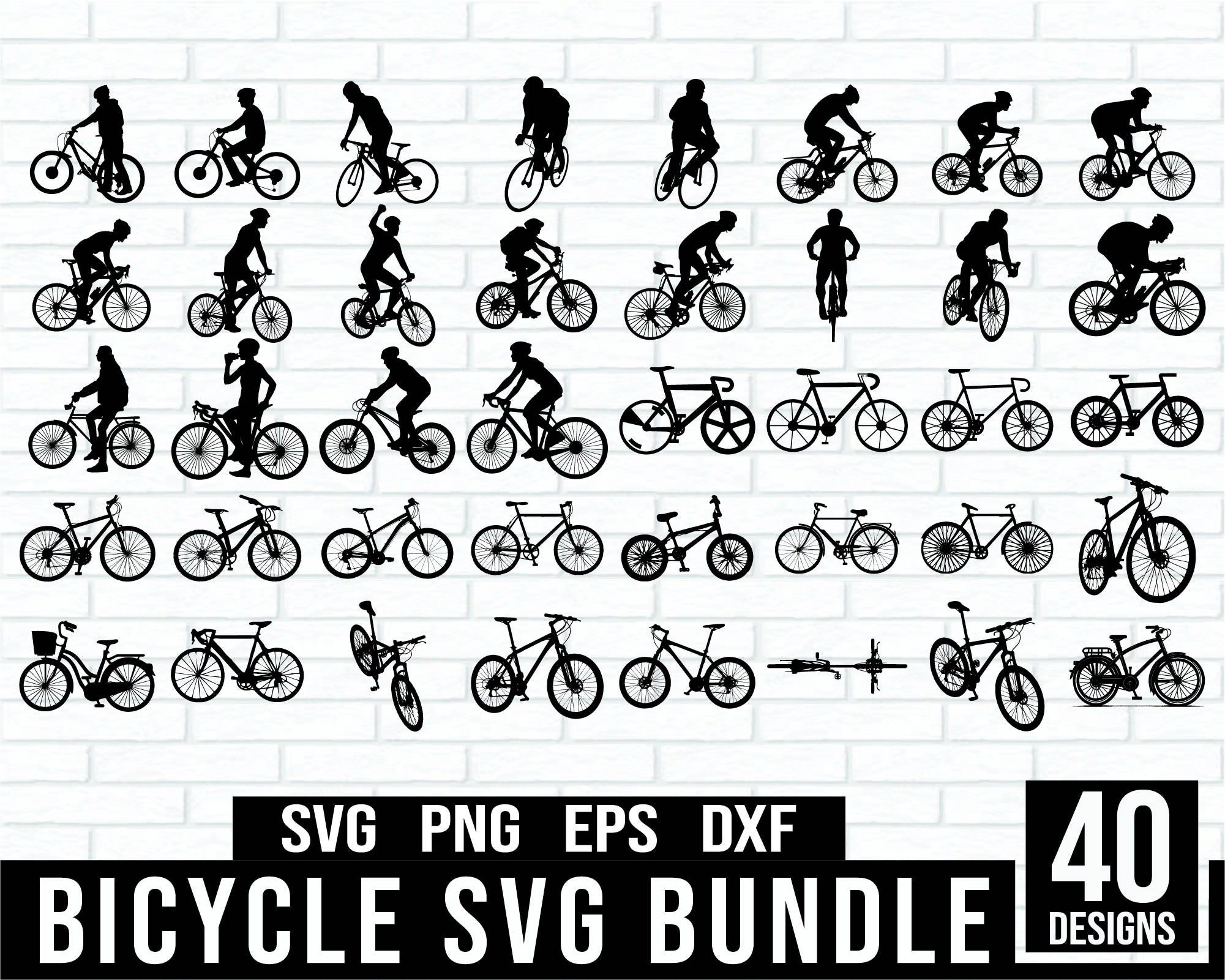 Vélo svg Bundle, Vélo svg, Vélo Svg, Vélo Clipart, VTT Svg, Biker Cut ...
