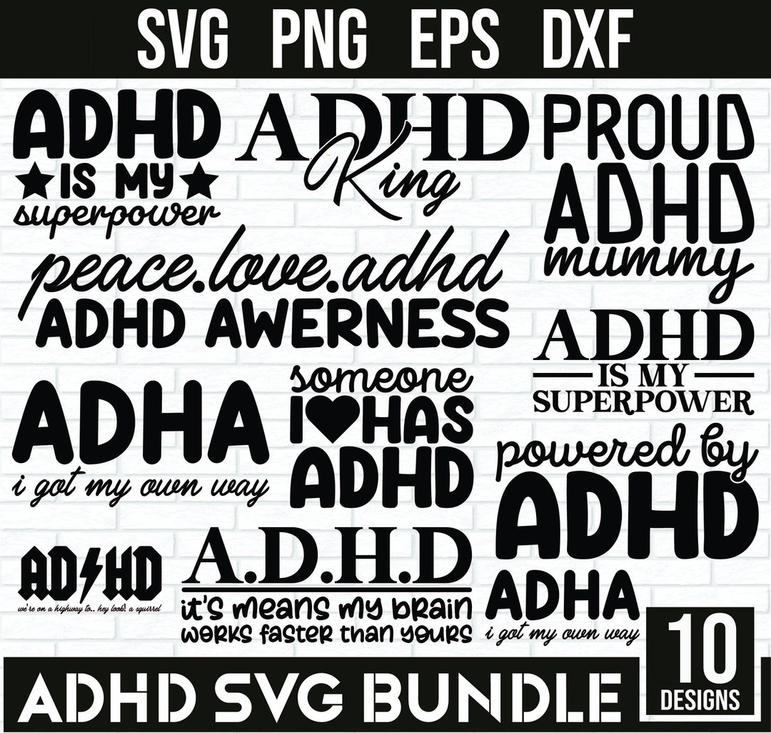 ADHD SVG Bundle, Adhd Aware Svg, Adhd Awareness, Adhd Svg File, ADHD ...