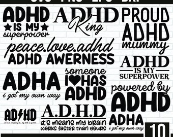 ADHD SVG Bundle, Adhd Aware Svg, Adhd Awareness, Adhd Svg File, ADHD ...