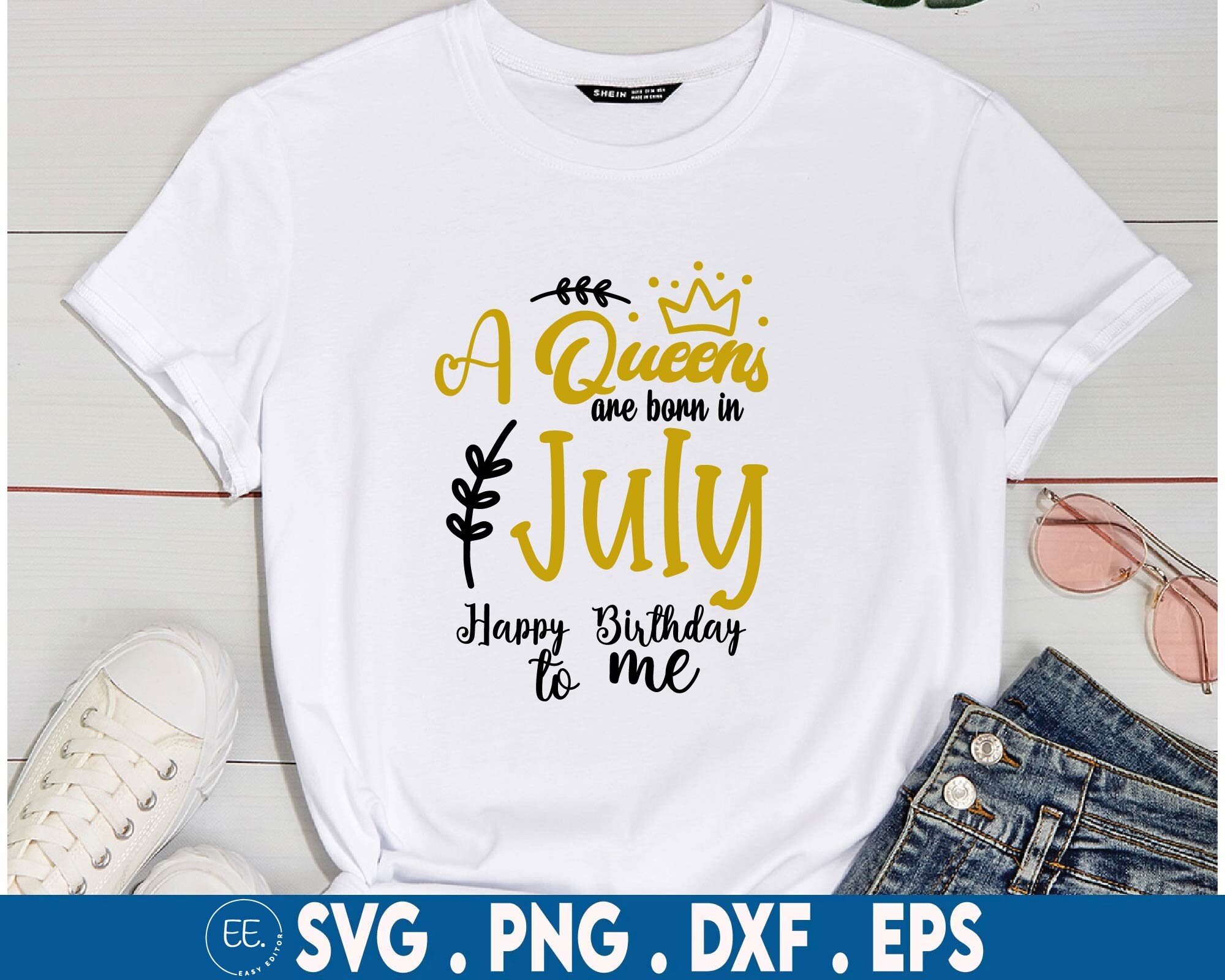 A Queen Was Born on July SVG July Svg July Png Birthday - Etsy