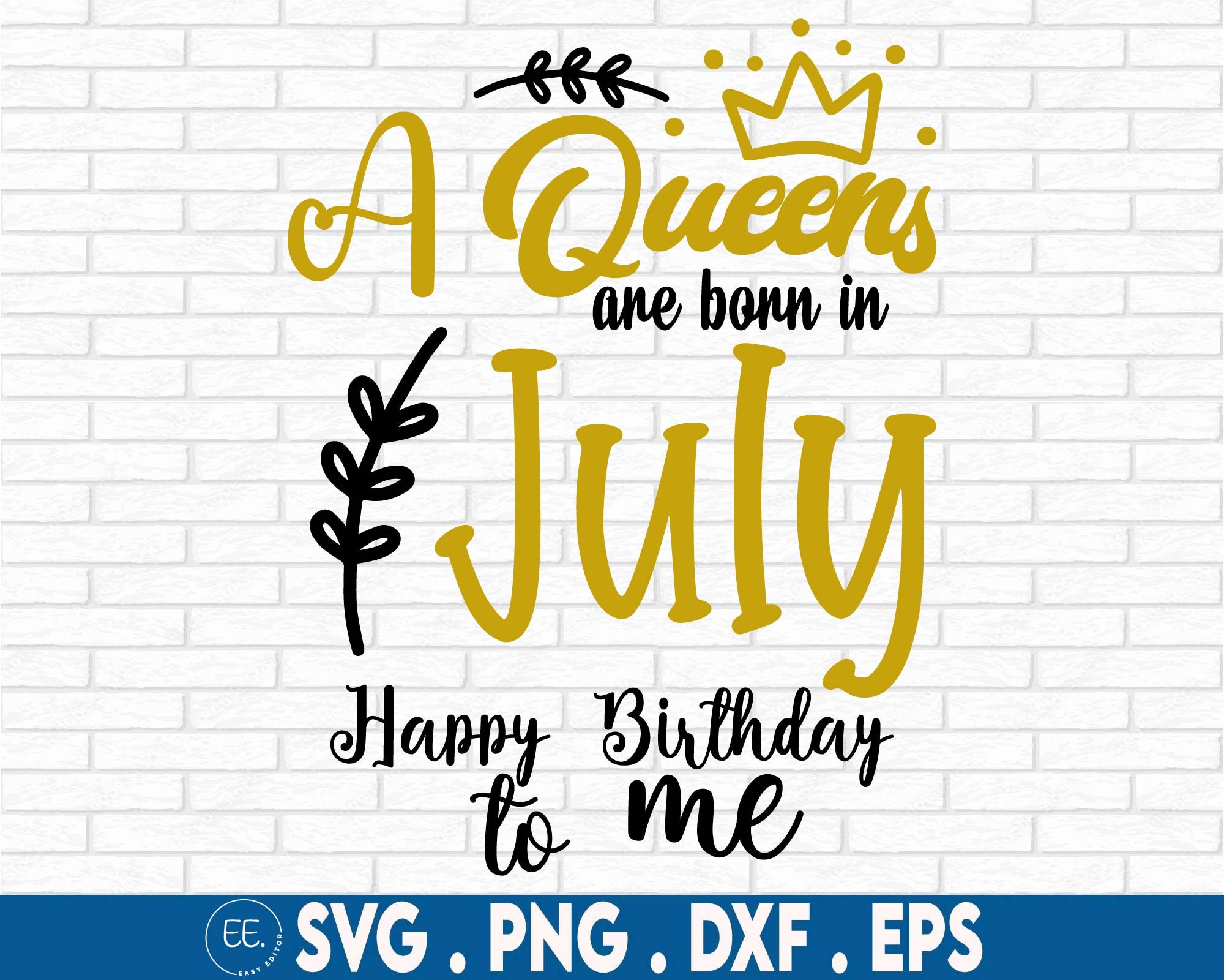 A Queen Was Born on July SVG July Svg July Png Birthday - Etsy
