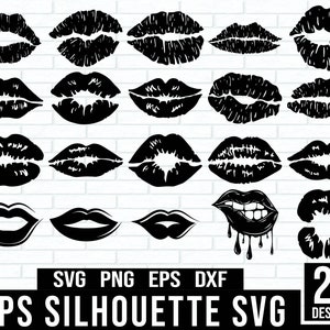 Lips Bundle SVG, Lipstick Svg, Kiss Svg, Lips,valentines Day SVG, Kissy ...