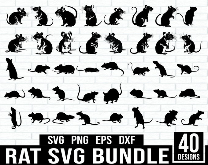 Rat SVG Bundle, Rats Svg, Rat Dxf, Rat Png, Rat Eps, Rat Vector, Rat ...