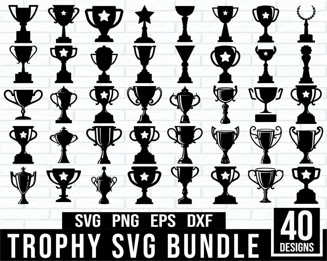 Trophy Svg Bundle, Trophy Svg, Trophy Clipart, Trophy SVG Cut Files for ...