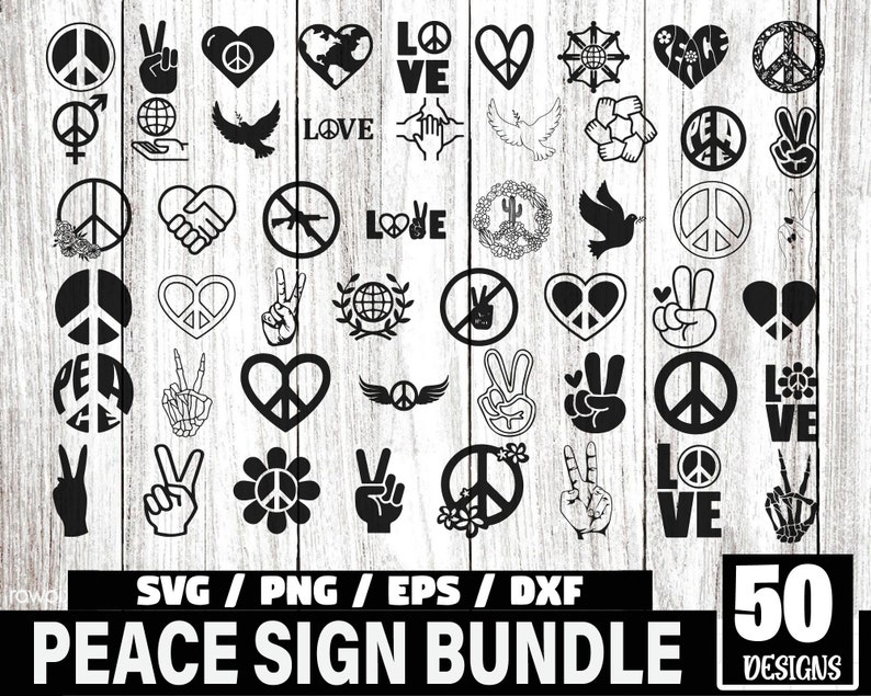 Peace Sign SVG Bundle Peace Hand Svg Peace Sign Svg Floral - Etsy