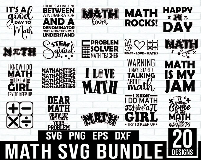 Math Svg, Mathematics Svg Bundle, Math Teacher Svg, Math Student Svg ...
