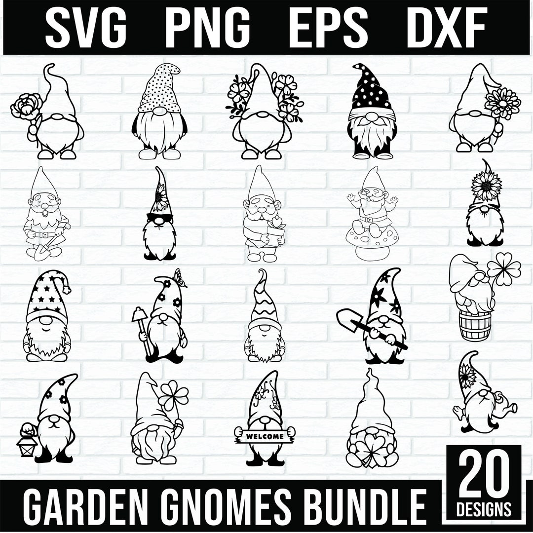 Garden Gnome SVG Bundle, Gnome SVG, Cute Garden Gnome SVG, Nordic Gnome ...