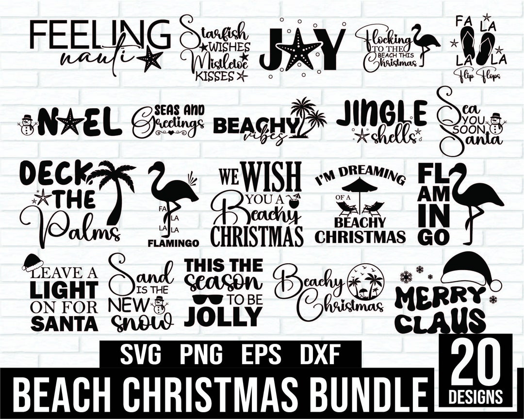 Beach Christmas SVG Bundle, Nautical Christmas SVG, Christmas at the ...