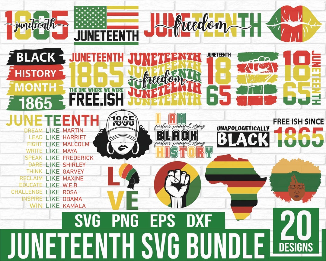 Juneteenth SVG PNG Bundle, Juneteenth Sublimation Png, Free-ish, Black ...