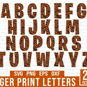 Tiger Font Svg, Tiger Alphabet Svg, Tiger Print Letters Svg, Atoz Tiger ...