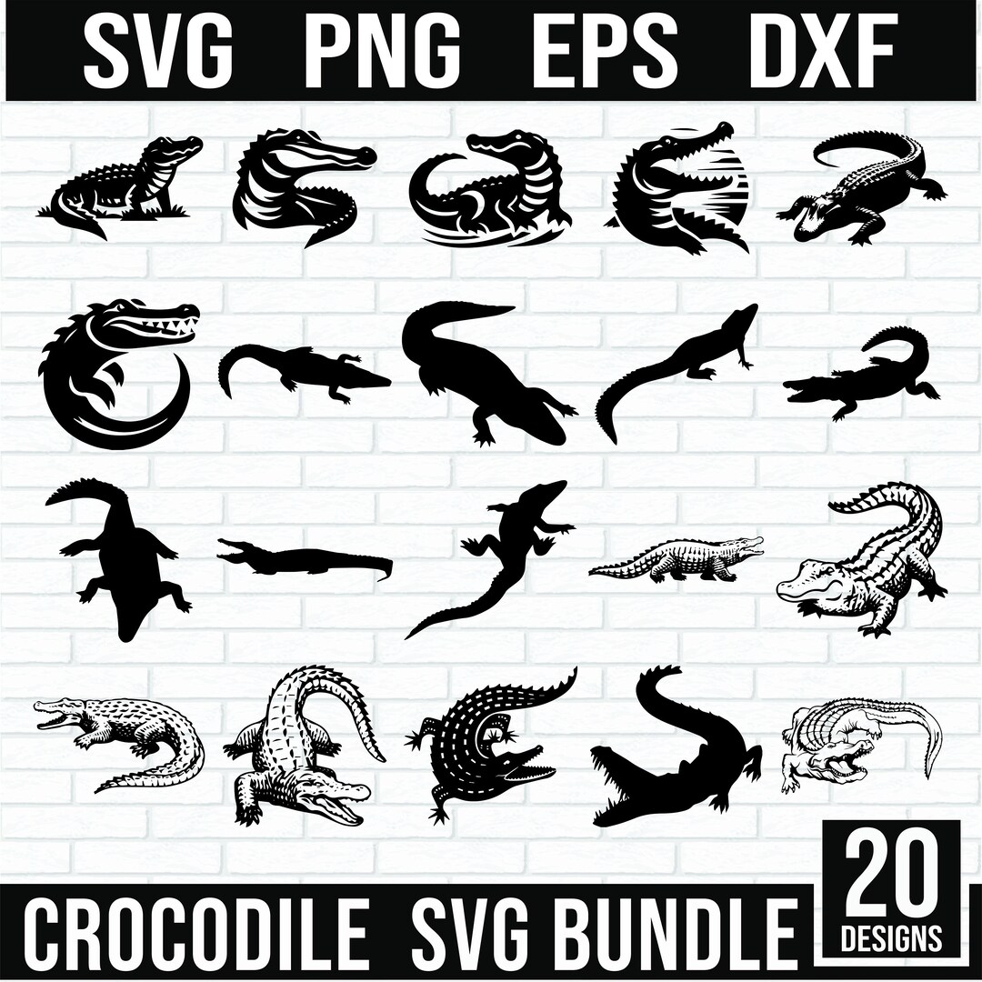 Crocodile Svg Bundle, Crocodile Clipart, Crocodile Detaled,crocodile ...