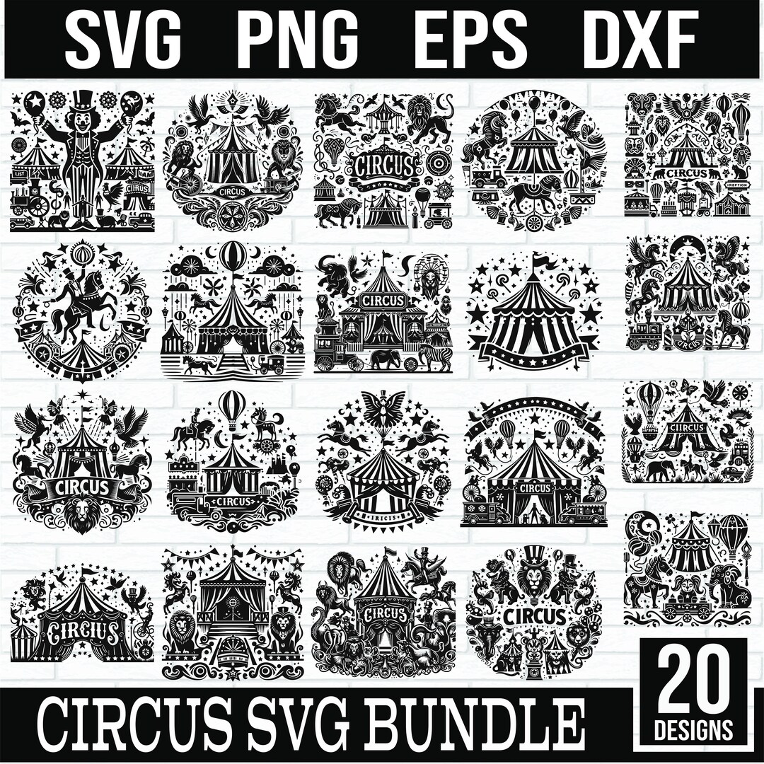 Circus SVG Bundle, Carnival PNG Bundle, Circus Clipart, Circus ...
