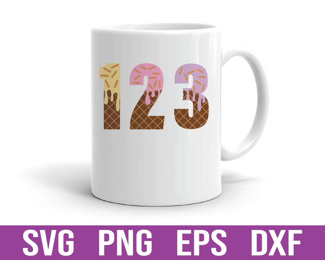Ice Cream Letters and Numbers SVG Ice Cream Birthday Svg A-Z - Etsy