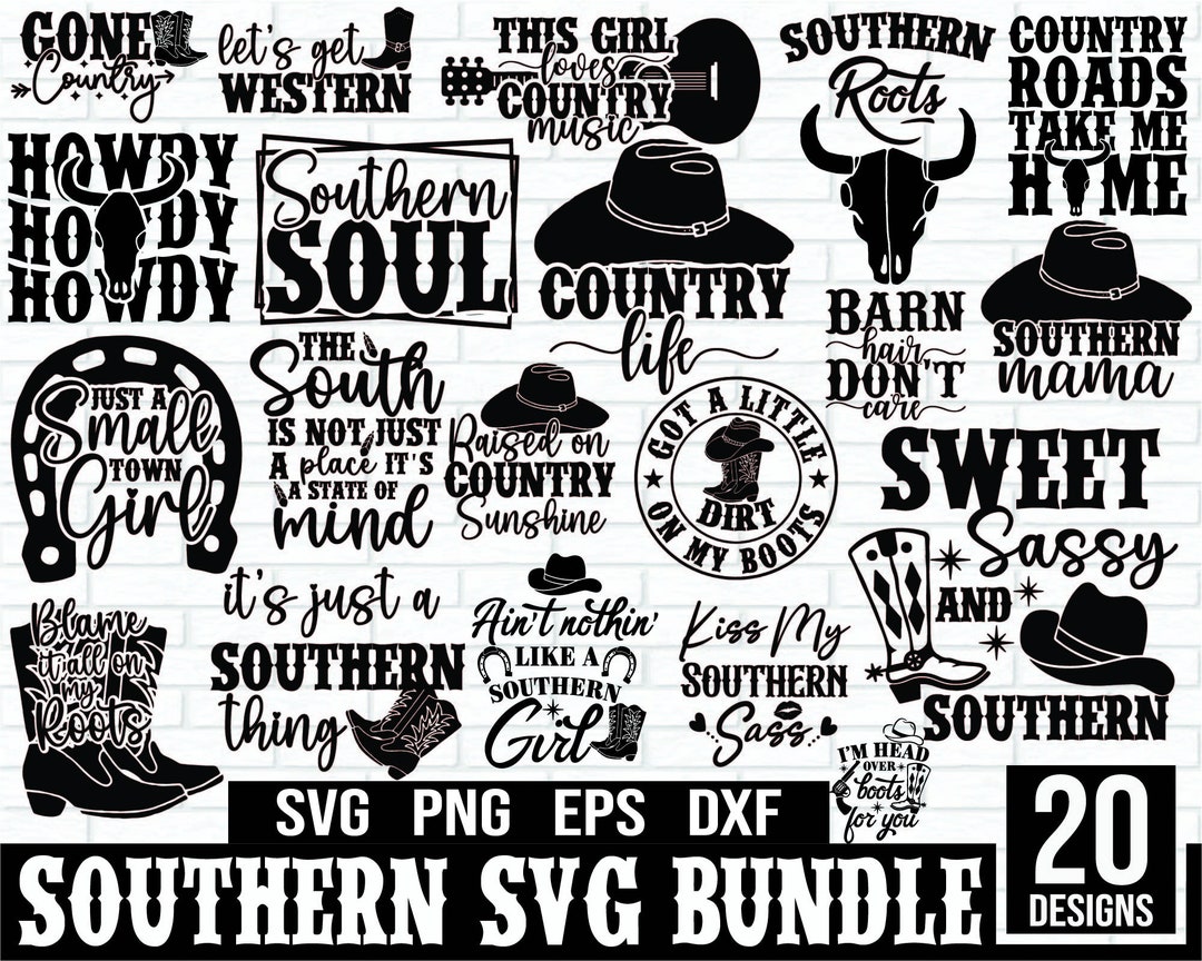 Southern SVG Bundle, Country Music Svg, Southern Girl, Southern Svg ...