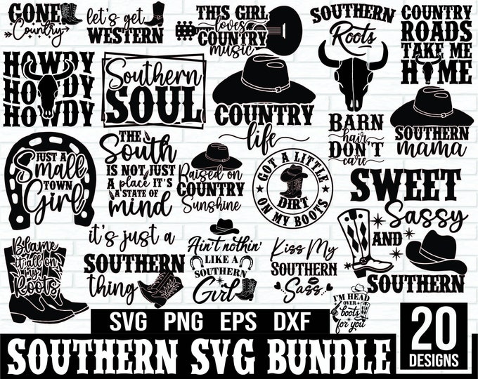 Southern SVG Bundle, Country Music Svg, Southern Girl, Southern Svg ...