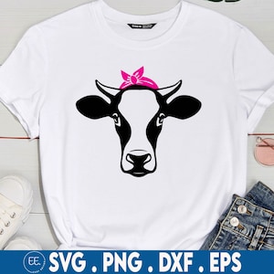 Cow With Pink Bandana SVG, Pink Bandana SVG, Pink Bandana Png, Cow With ...