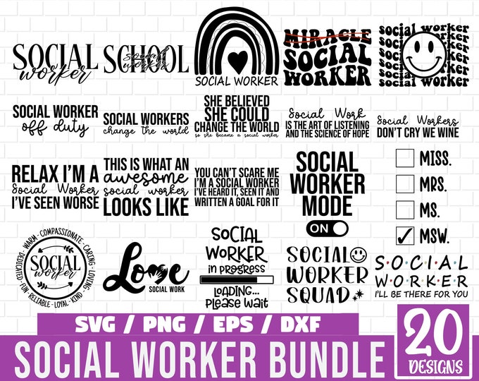 Social Worker Svg Bundle, Social Work Svg, Social Worker Life Svg ...