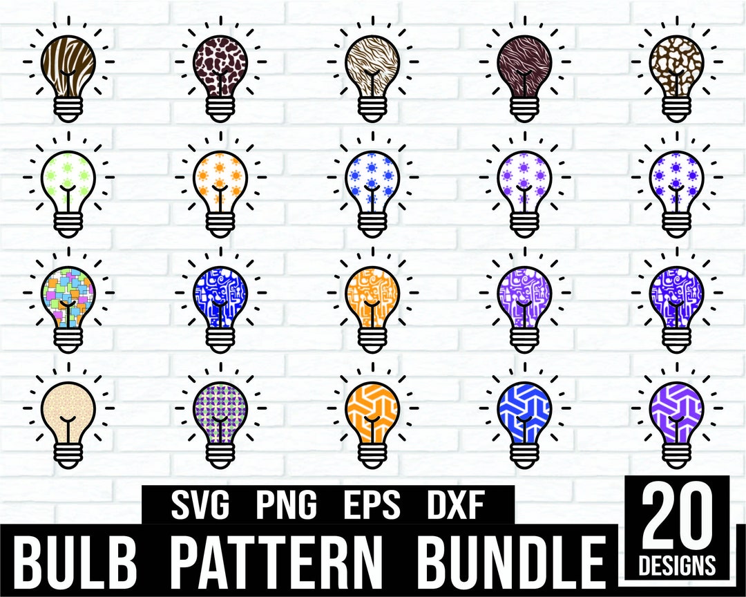 Light Bulb Pattern Svg, Light Bulb SVG, Coil Svg, Light Bulb Cricut ...