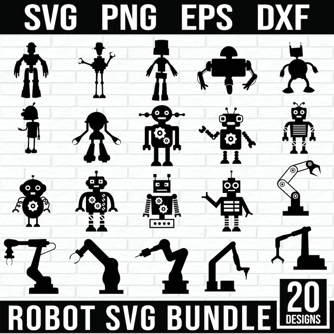 Robot SVG Bundle, Robot Svg, Robot Png, Robot Coloring Pages, Robot Cut ...