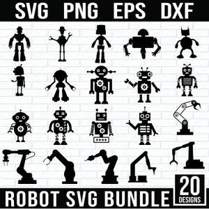 Robot SVG Bundle, Robot Svg, Robot Png, Robot Coloring Pages, Robot Cut ...