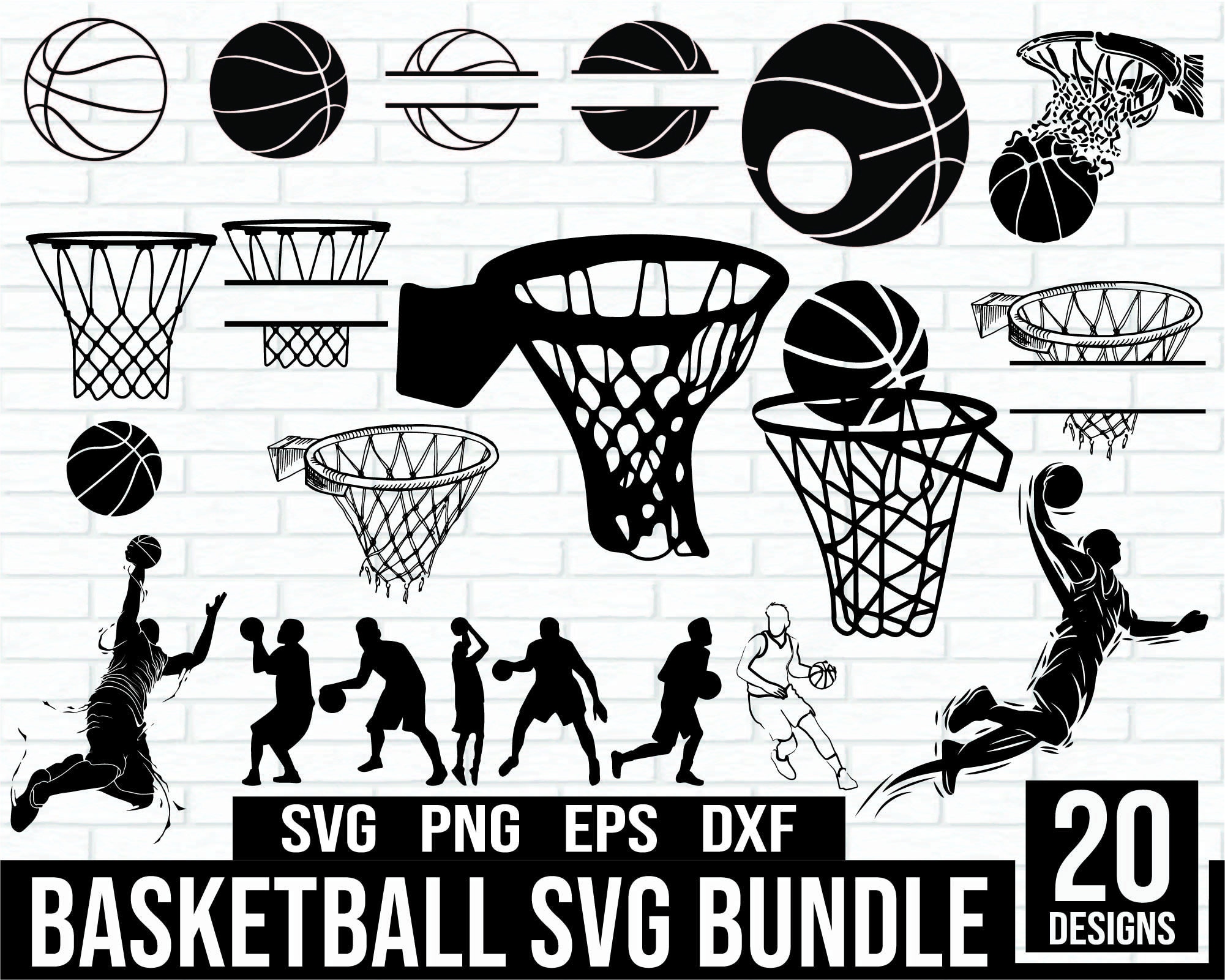 BASKETBALL SVG Bundle Basketball Silhouette Basketball Svg - Etsy