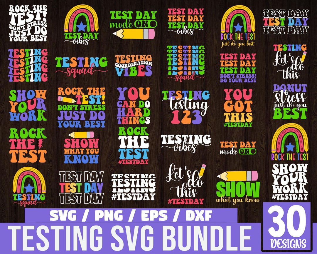 Testing Svg Bundle, Retro Testing Svg, Teacher Svg, Funny, Testing ...