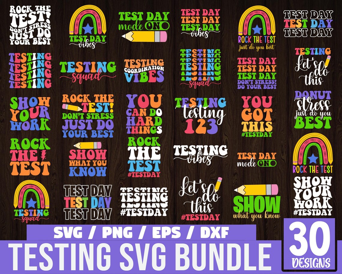 Testing Svg Bundle Retro Testing Svg Teacher Svg Funny - Etsy
