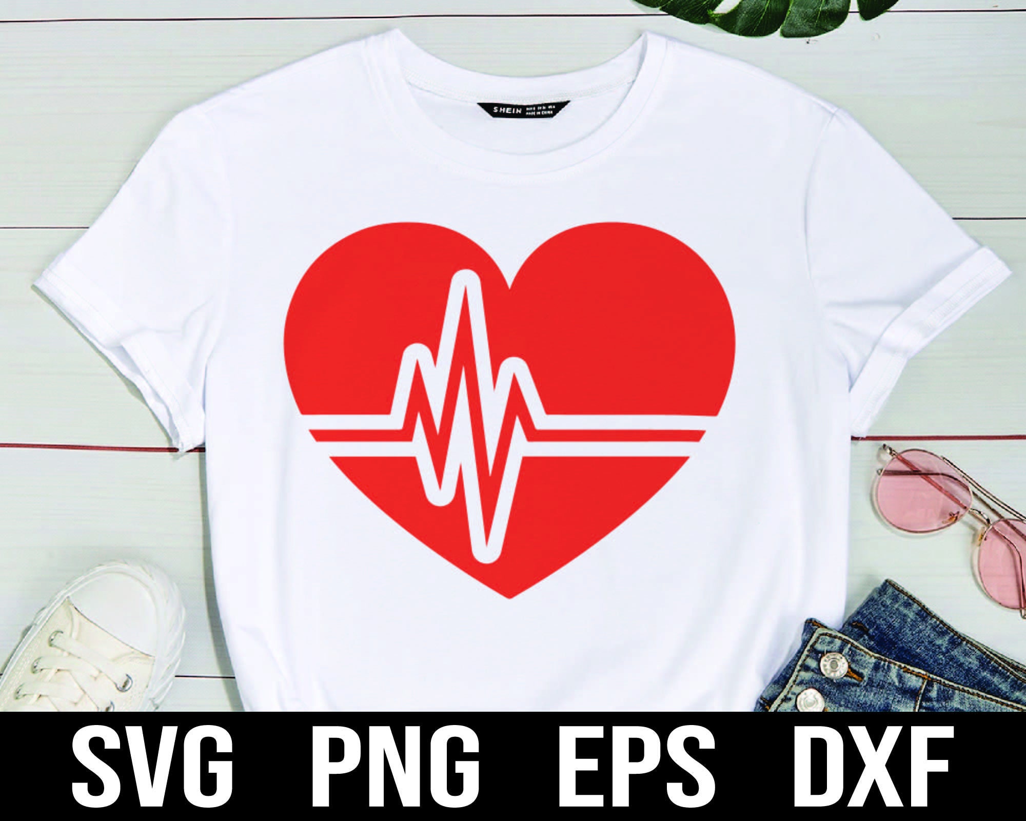 Heartbeat Svg Bundle Valentines Day Heart Beat Svg - Etsy