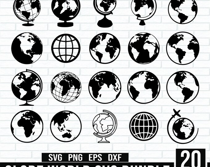 Globe SVG Bundle , Globe PNG Bundle , Globe Clipart , Globe SVG Cut ...