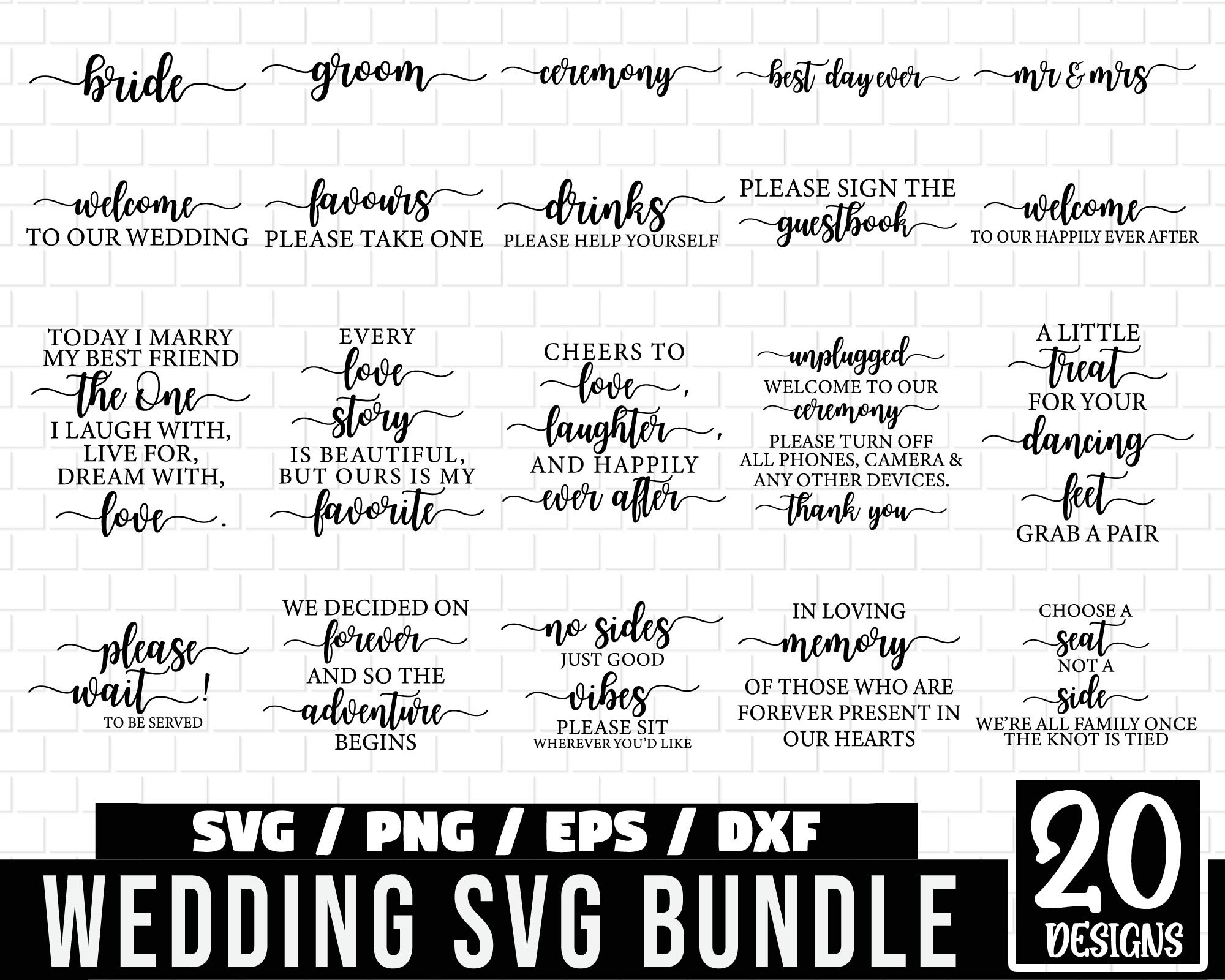 Wedding Svg Bundle Wedding Sign Designs Svg Wedding Sign - Etsy