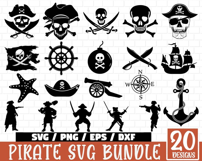 Pirate SVG Bundle, Pirate SVG, Pirate Silhouette, Pirate Ship Svg ...