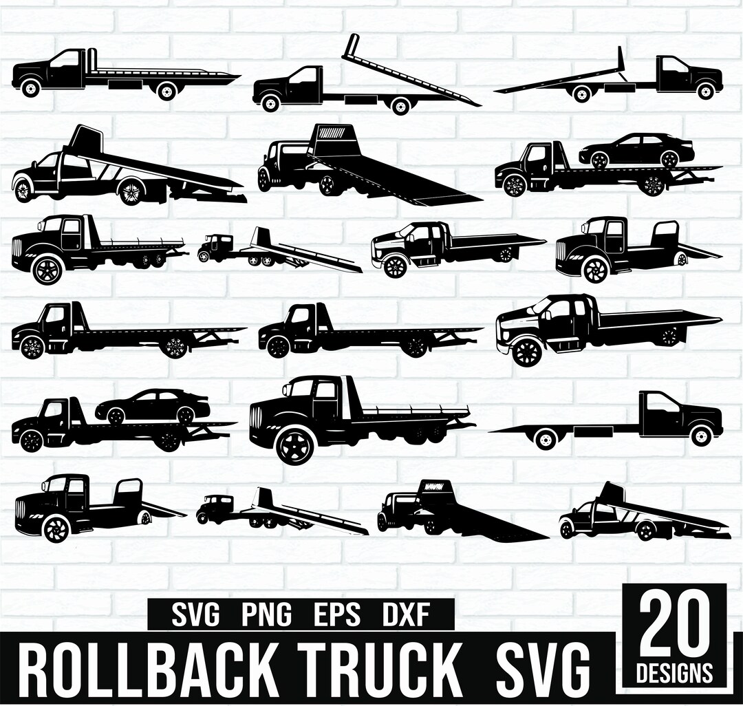 Rollback Truck SVG Bundle, Rollback Truck Icon Svg, Wrecker Svg ...