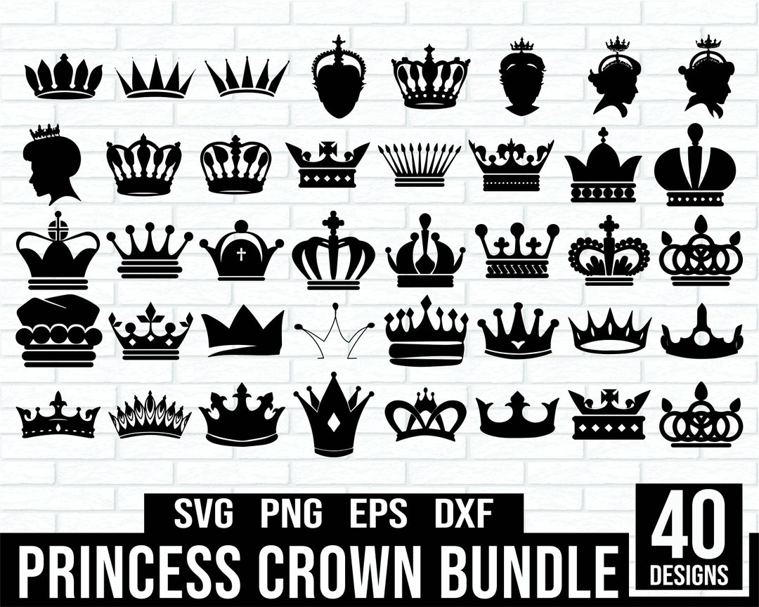 Princess Crown SVG Bundle, Royal Crown SVG, Princess Tiara SVG, Queen ...