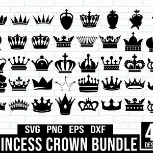 Princess Crown SVG Bundle, Royal Crown SVG, Princess Tiara SVG, Queen ...
