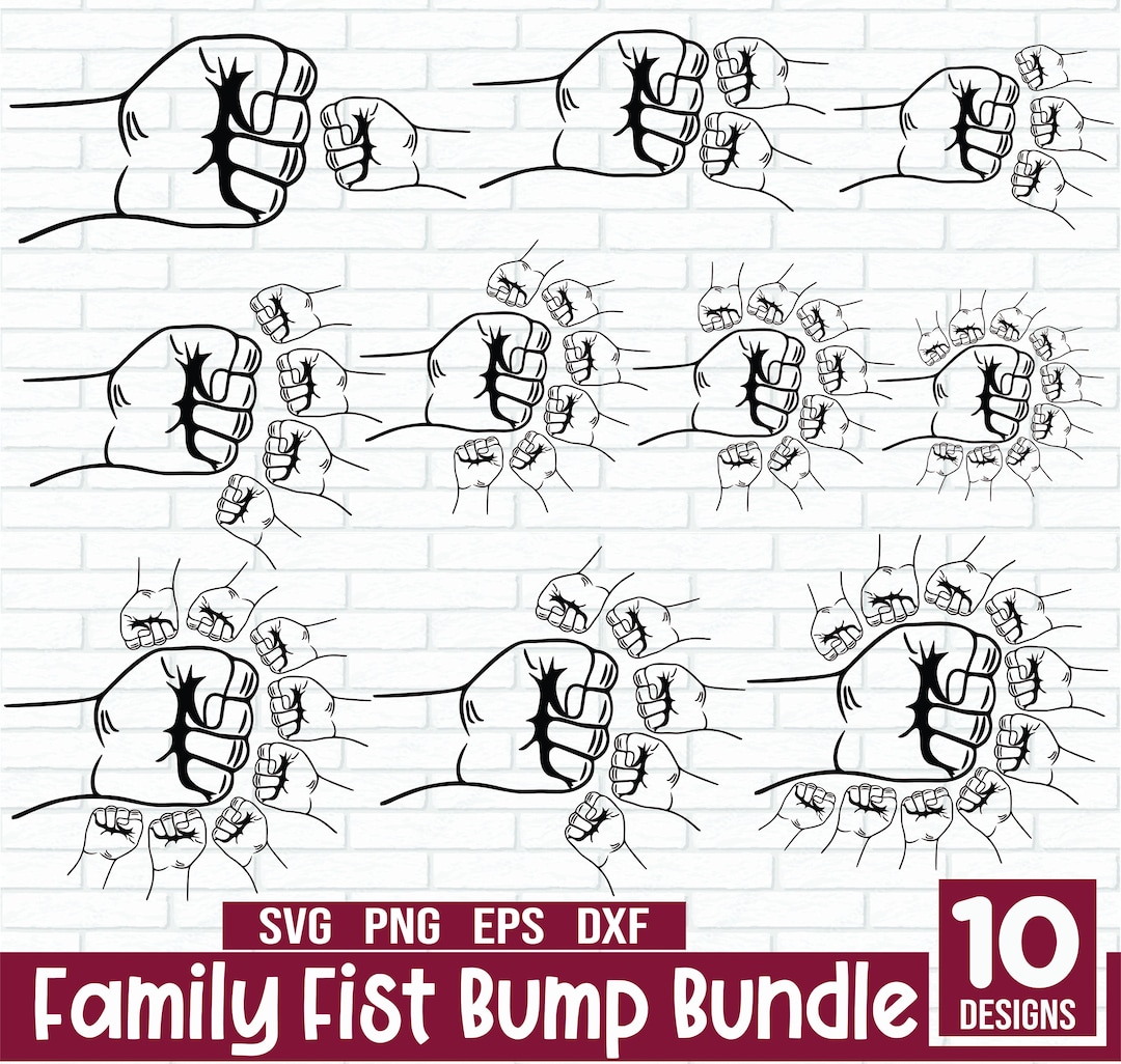 Personalized Father's Fist Bump Svg Bundle, Dad Fist Bump SVG, Family ...