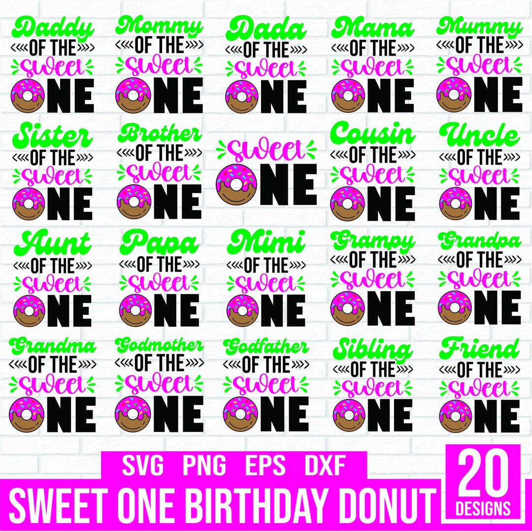 Sweet One Birthday Donut Svg Bundle, Birthday Donuts Baby, Sweet One ...