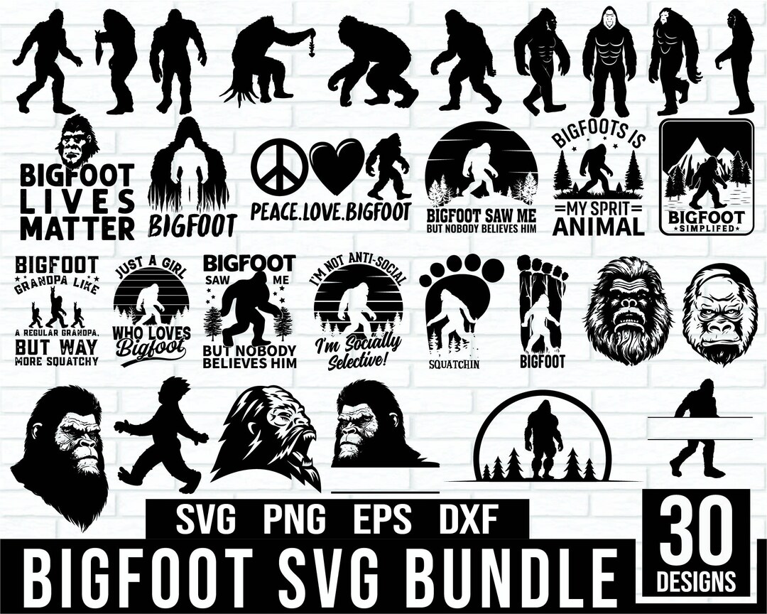 Bigfoot Svg Bundle, Big Foot Svg, Yeti Svg, Sasquatch Svg, Wild Monster ...