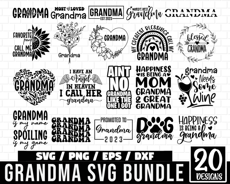 Grandma Svg Bundle Blessed Grandma Svg Grandma Heart Svg Etsy