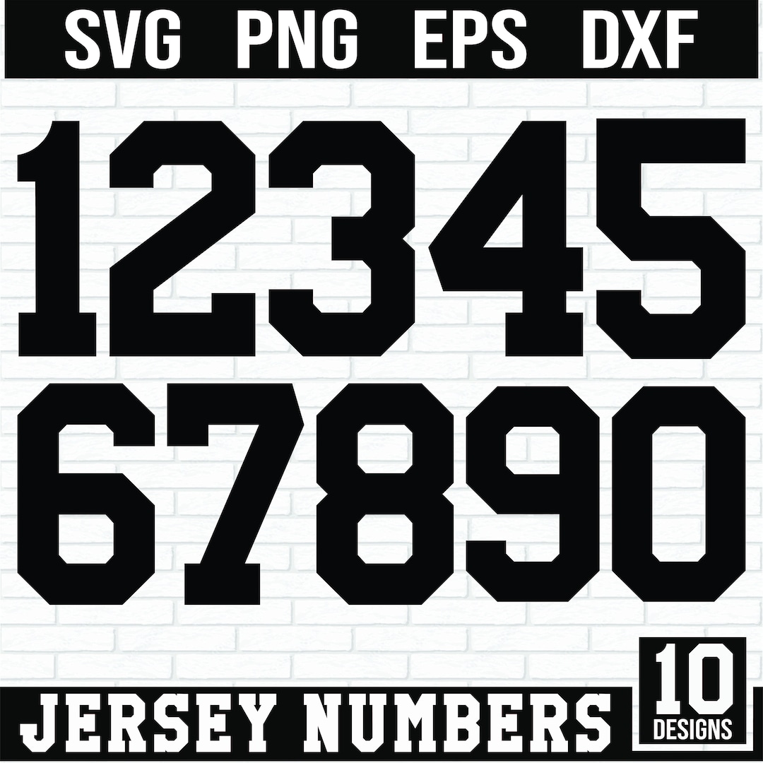 Jersey Number Svg Bundle, Sport Numbers Svg, JERSY Typeface Jersey ...