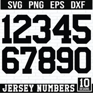 Jersey Number Svg Bundle, Sport Numbers Svg, JERSY Typeface Jersey ...
