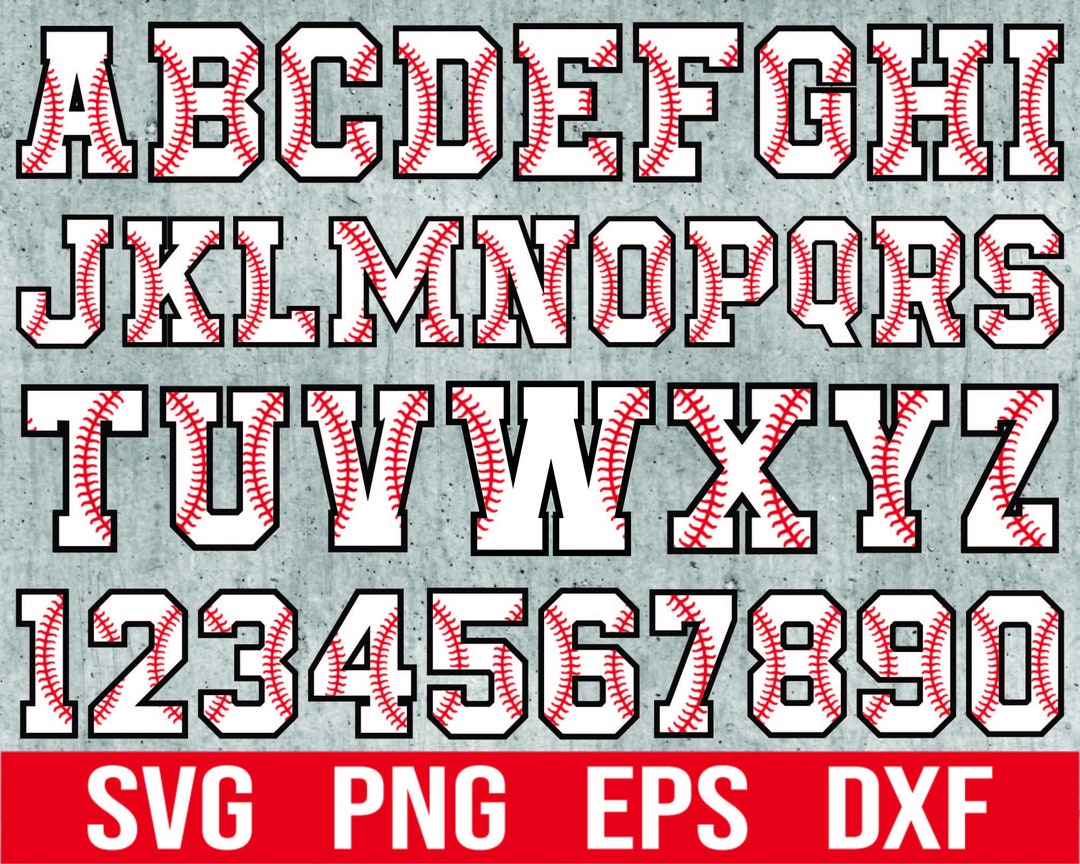Baseball Font SVG, Alphabet Bundle, Varsity Letters Svg, Baseball ...